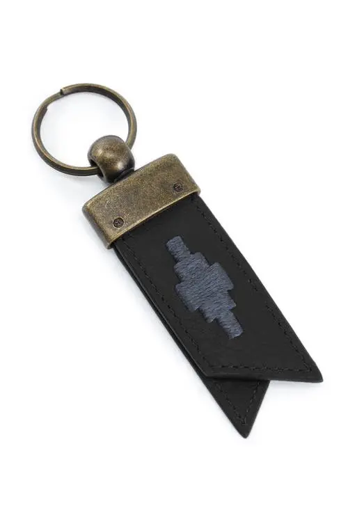 PAMPEANO Juntos Origami Leather Keyring - Black/jean Navy