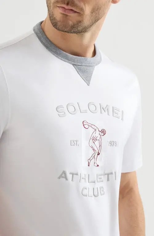 Brunello Cucinelli Cotton Jersey Crew Neck T-shirt With Print - White