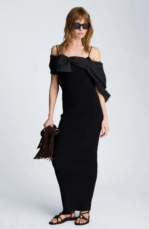 KENNETH COLE Ribbed Cami Maxi Dress - Black