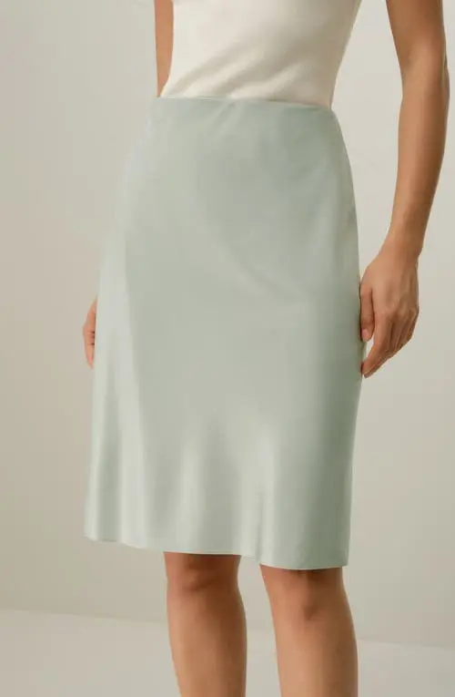 Lilysilk Stretchy Charmeuse Silk Bias Cut Skirt - Silver Sage