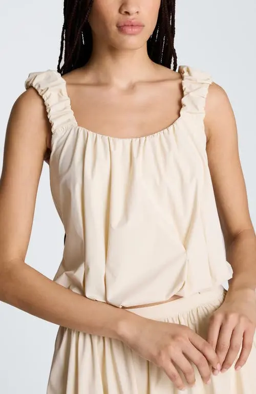 KENNETH COLE Ruched Crop Tank - Oyster