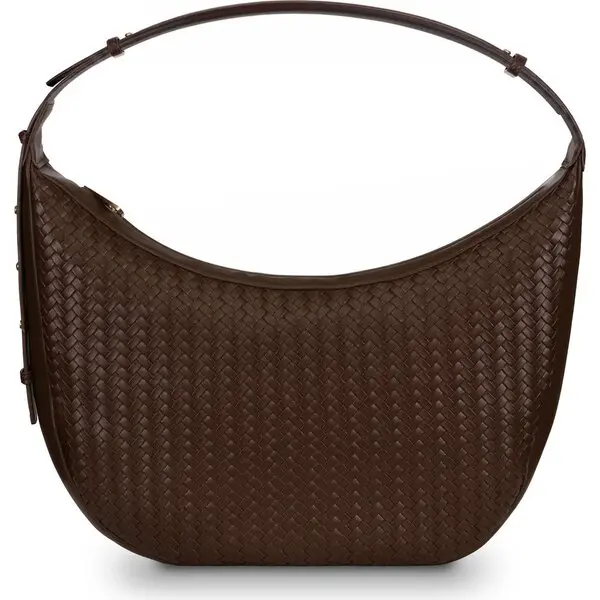 YOUZEY Crescent Woven Shoulder Bag - Brown