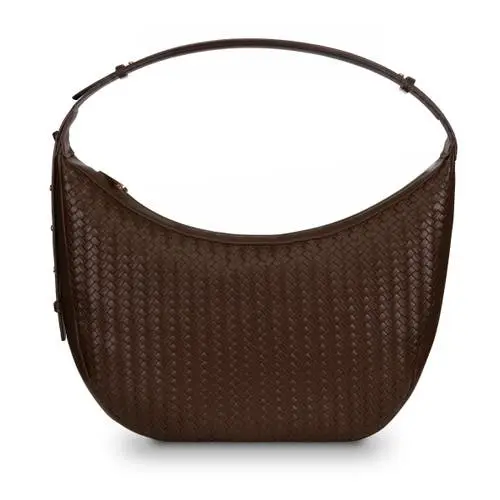 YOUZEY Crescent Woven Shoulder Bag - Brown