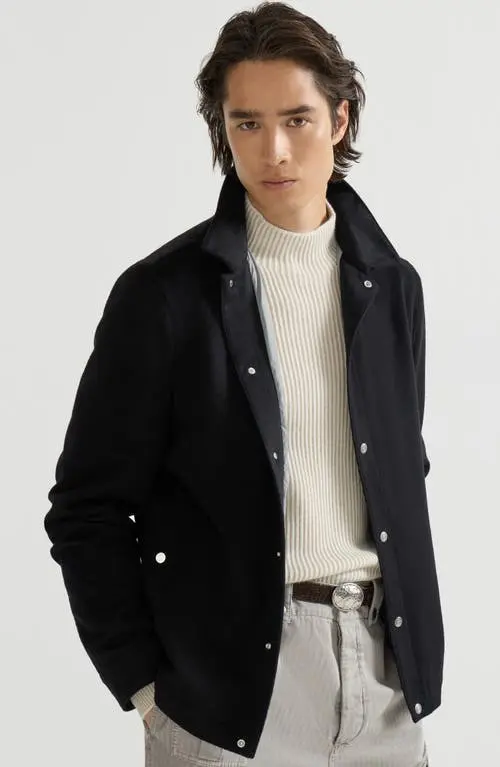 Brunello Cucinelli Lightweight Cashmere Flannel Outerwear Jacket