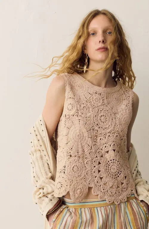 PER UNA BY M&S Crochet Knit Vest