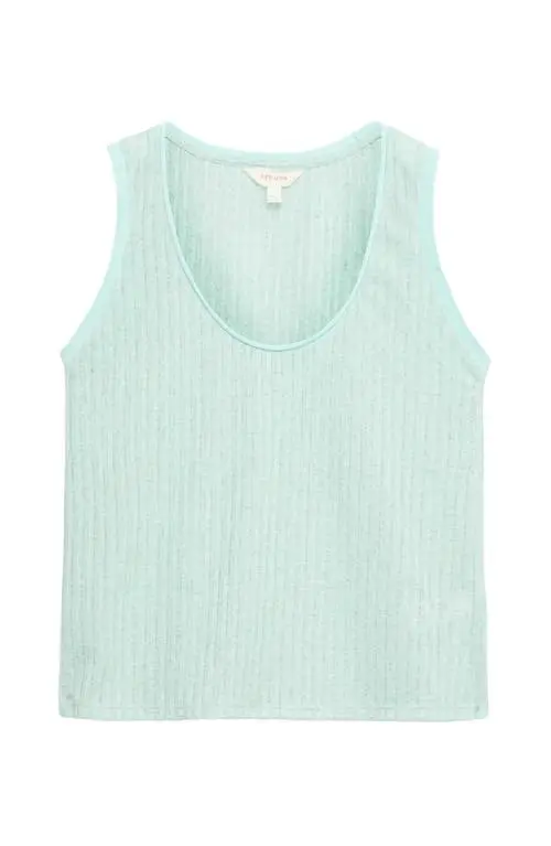 PER UNA BY M&S Textured Stripe Knit Scoop Neck Tank - Light Green