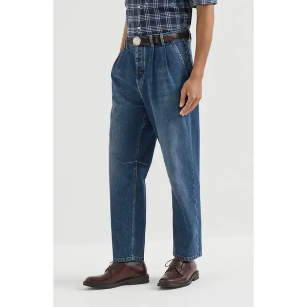 Brunello Cucinelli Comfort Cotton Denim Five-pocket Trousers - Medium Denim