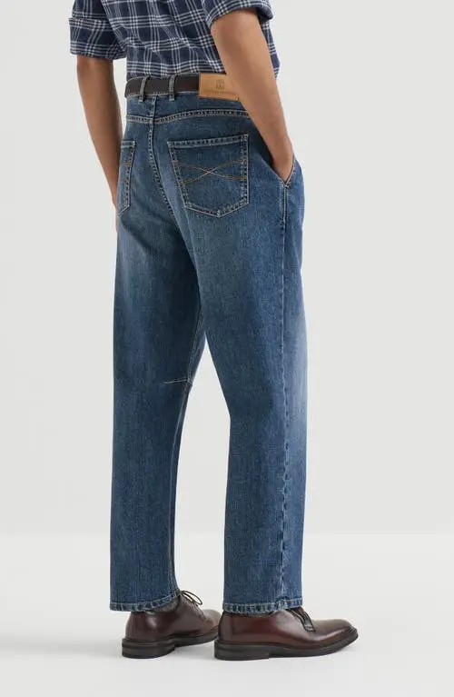 Brunello Cucinelli Comfort Cotton Denim Five-pocket Trousers - Medium Denim
