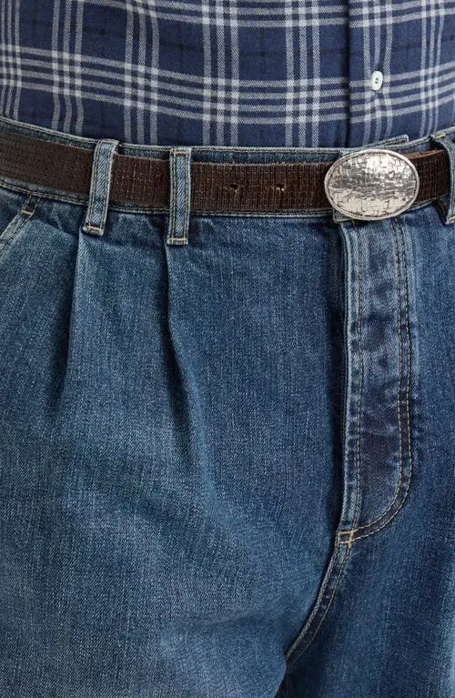 Brunello Cucinelli Comfort Cotton Denim Five-pocket Trousers - Medium Denim
