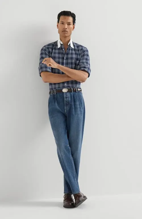 Brunello Cucinelli Comfort Cotton Denim Five-pocket Trousers - Medium Denim