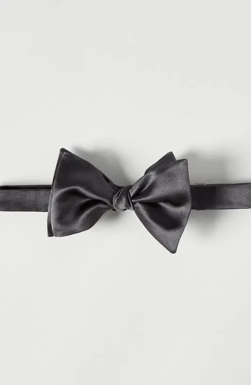 Brunello Cucinelli Cotton And Silk Satin Bow Tie - Anthracite