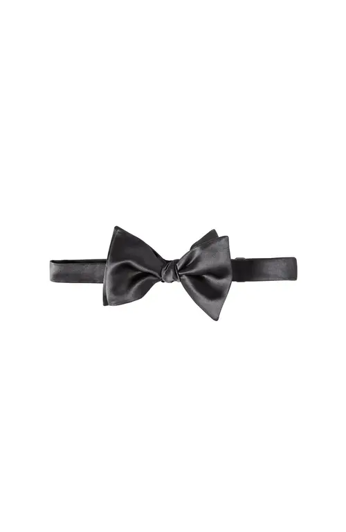 Brunello Cucinelli Cotton And Silk Satin Bow Tie - Anthracite