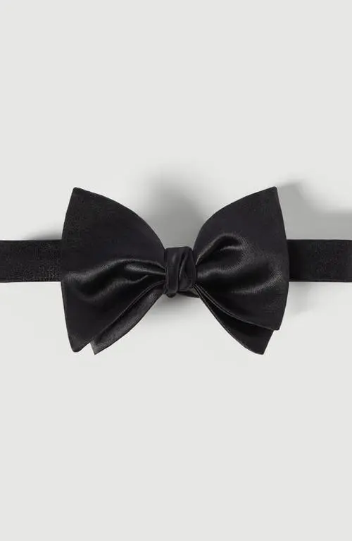 Brunello Cucinelli Cotton And Silk Satin Bow Tie - Black