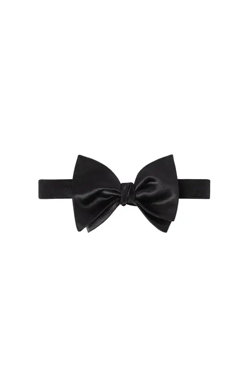 Brunello Cucinelli Cotton And Silk Satin Bow Tie - Black