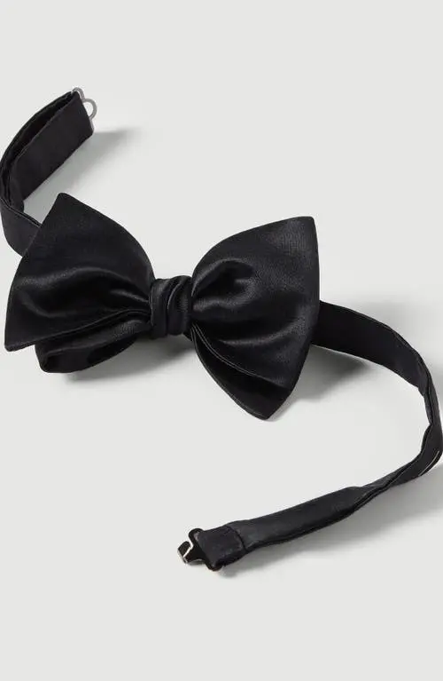 Brunello Cucinelli Cotton And Silk Satin Bow Tie - Black