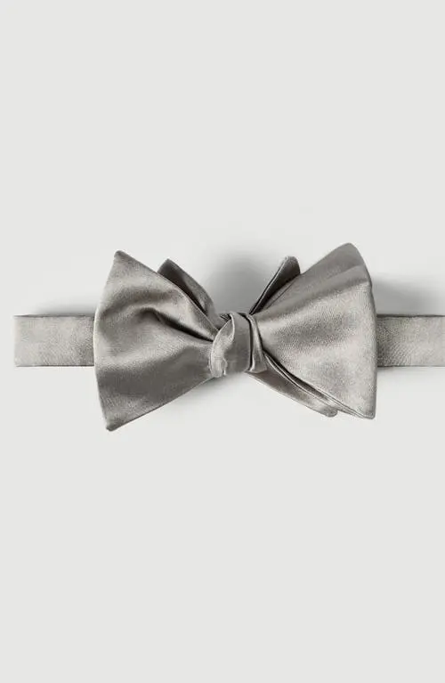 Brunello Cucinelli Cotton And Silk Satin Bow Tie - Grey