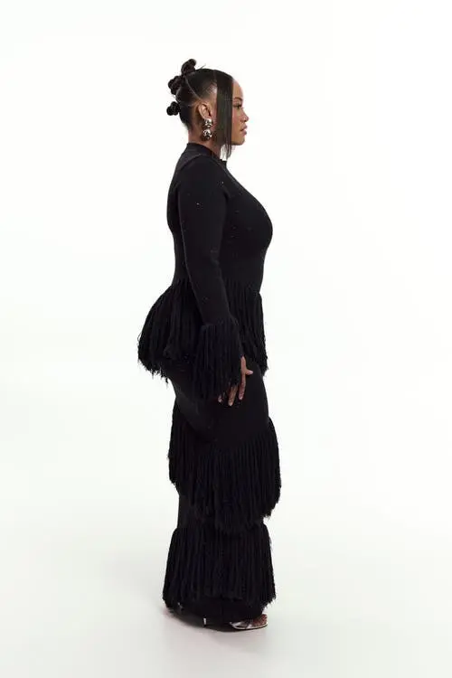 OFUURE Eme Sequin Fringe Maxi Dress