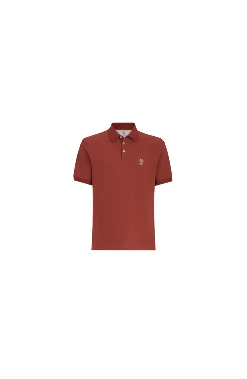 Brunello Cucinelli Cotton Piqué Polo Shirt With Logo - Grey