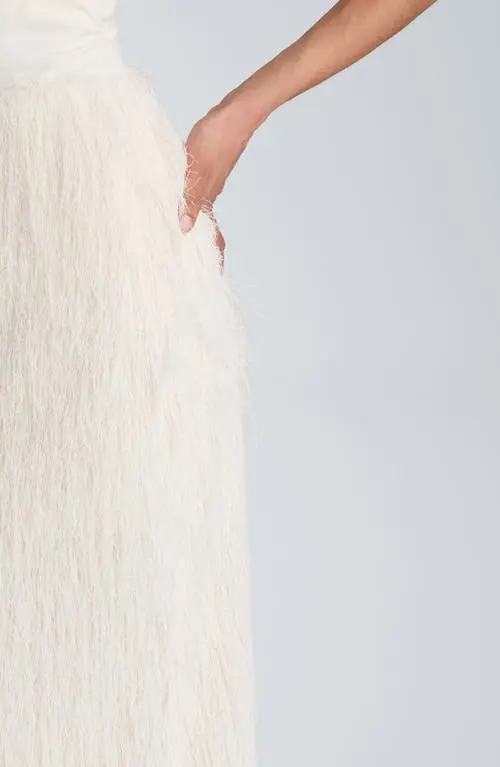 KENNETH COLE Feather Midi Skirt - Oyster
