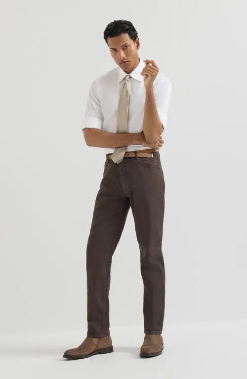 Brunello Cucinelli Traditional Fit Five-pocket Jeans - Brown