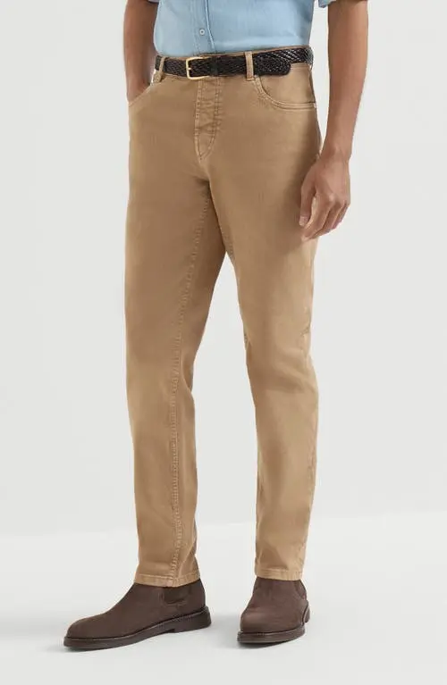 Brunello Cucinelli Traditional Fit Five-pocket Jeans - Camel