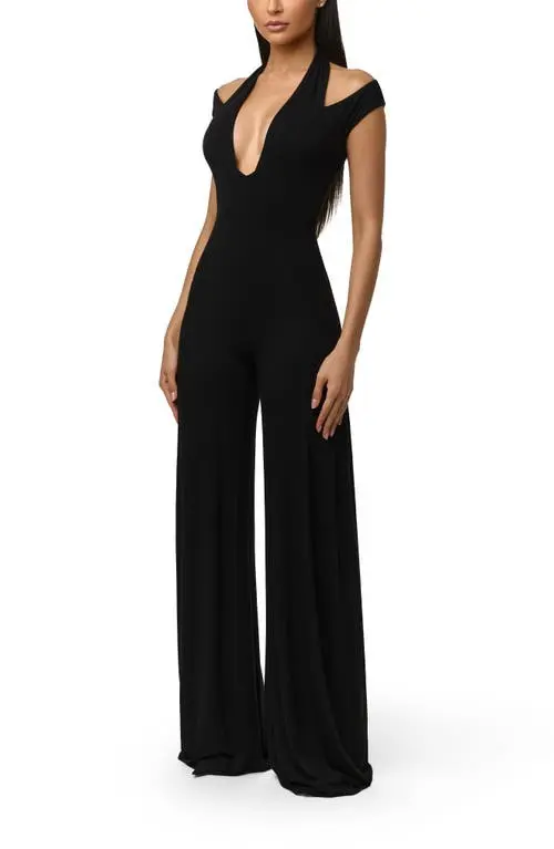 Naked Wardrobe Double-strap Wide Leg Jumpsuit