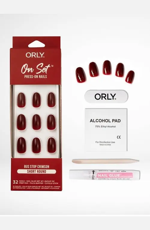 ORLY Bus Stop Crimson Solid Press-on Nails