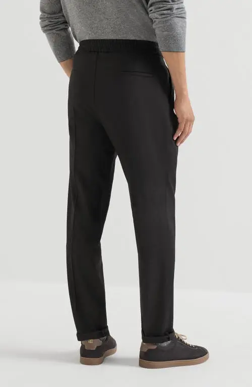 Brunello Cucinelli Virgin Wool Flannel Trousers With Double Pleats And Drawstring