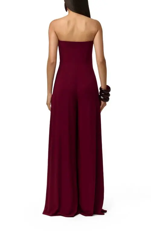 Naked Wardrobe Slinky Strapless Wide Leg Jumpsuit