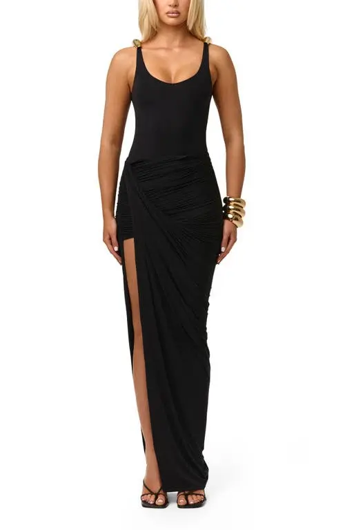 Naked Wardrobe High Slit Maxi Skirt
