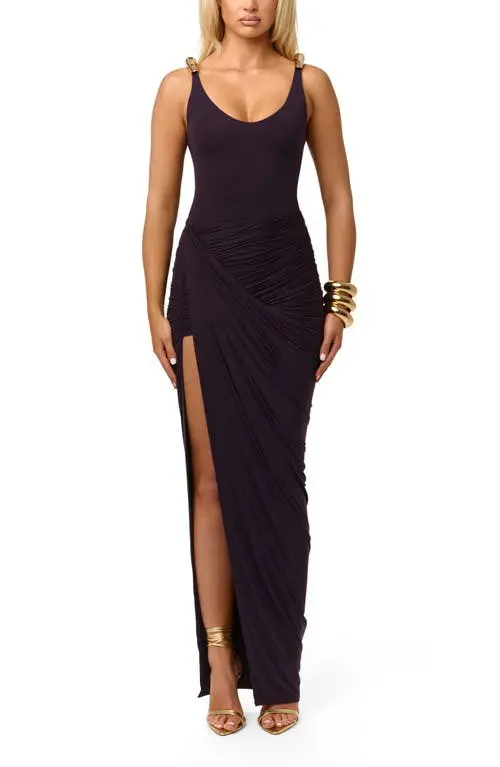 Naked Wardrobe High Slit Maxi Skirt