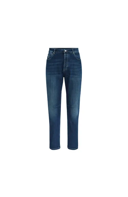 Brunello Cucinelli Comfort Cotton Denim Leisure Fit Five-pocket Trousers - Dark Denim