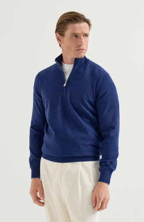 Brunello Cucinelli Cashmere Half-zip Sweater - Blue