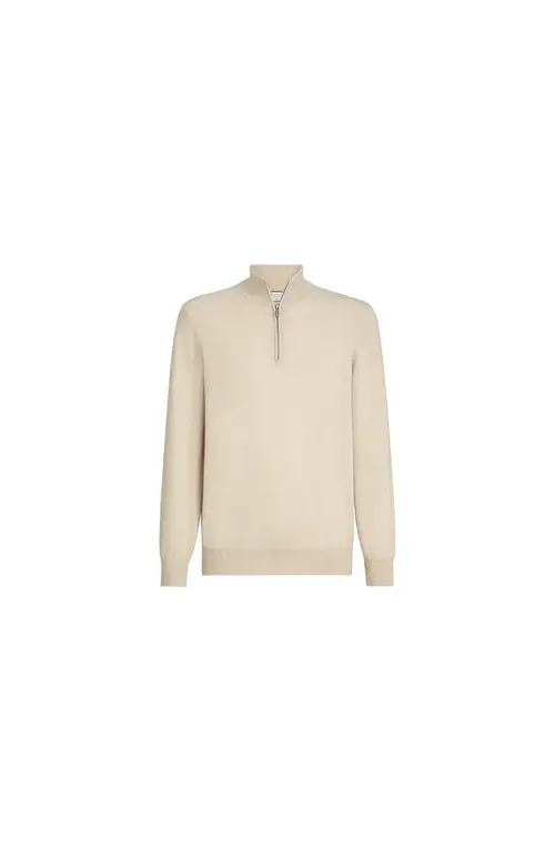 Brunello Cucinelli Cashmere Half-zip Sweater - Sand