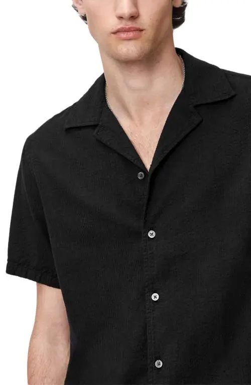 John Varvatos Cotton Seersucker Camp Shirt