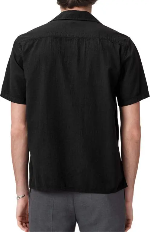 John Varvatos Cotton Seersucker Camp Shirt