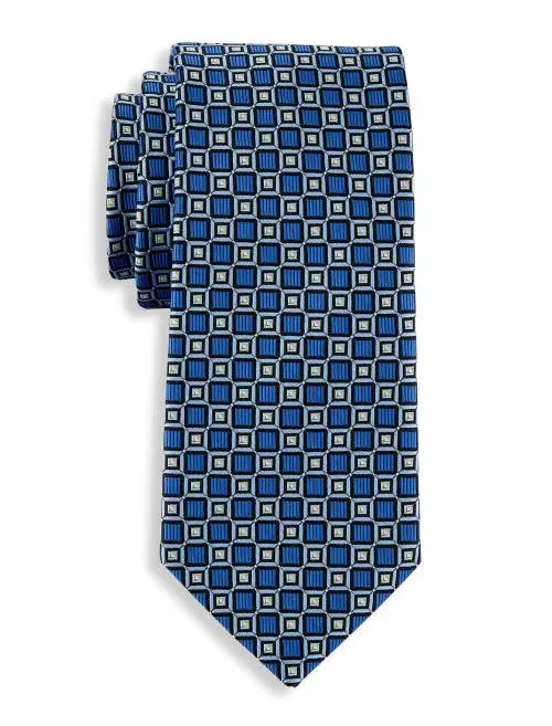 OAK HILL BY DXL Geometric Patterned Tie - Blue