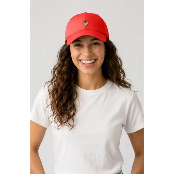 DALIX Sourdough Embroidered Baseball Cap - Red