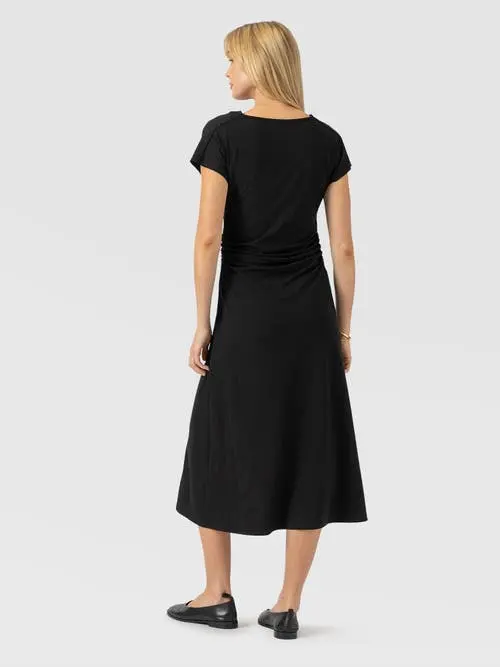 SAINT + SOFIA Laurie Cowl Neck Midi Dress