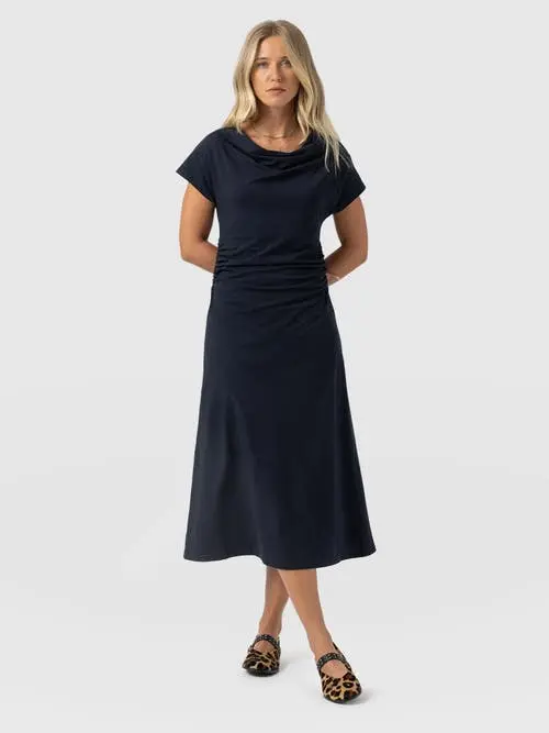 SAINT + SOFIA Laurie Cowl Neck Dress