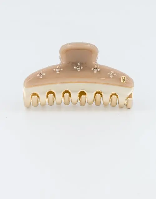 Alexandre De Paris Vendome Etoile Medium Swarovski Crystal Embellished Hair Clip - Brown