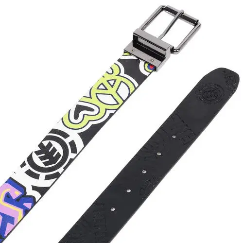 ELEMENT Pu Reversible Belt With Debossed Logo & Graphic Print
