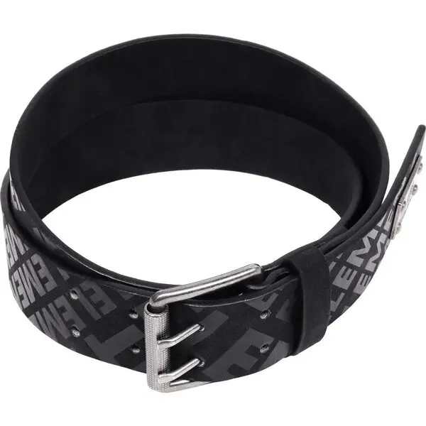 ELEMENT Distressed Pu Belt With Antique Silver Roller Buckle - Black