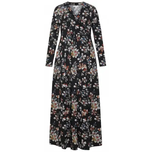 LA ENCEINTE Maternity Mock Wrap Maxi Dress - Black Solid