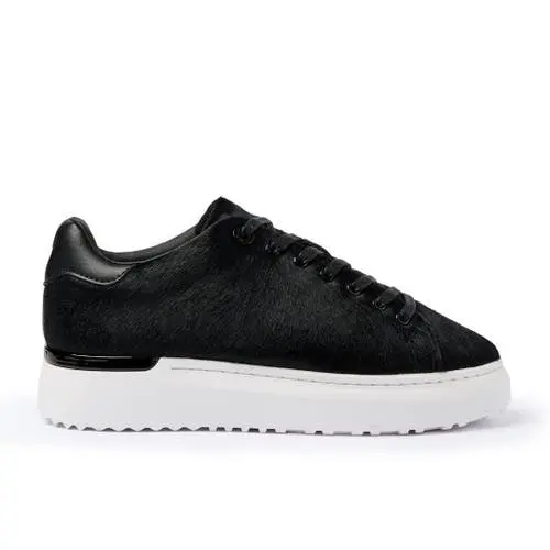 MALLET Pony Hair Low-top Platform Trainers - Black