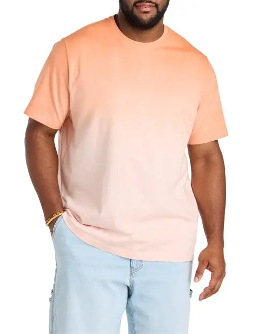 HARBOR BAY BY DXL Big & Tall Moisture-wicking Gradient T-shirt - Orange Multi