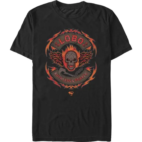 SUPERGIRL Ruthless And Feared Lobo Skull Graphic T-shirt - Black