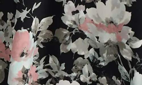 KASPER Floral Print Pull-on Midi Skirt