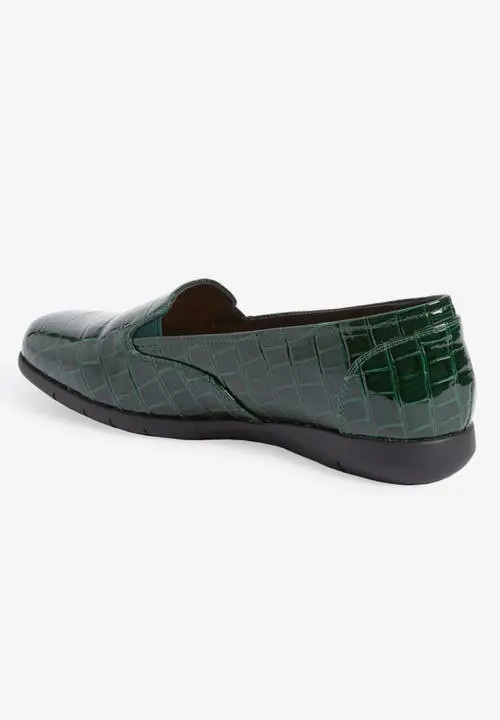 COMFORTVIEW The Leisa Croc Effect Slip-on Flat