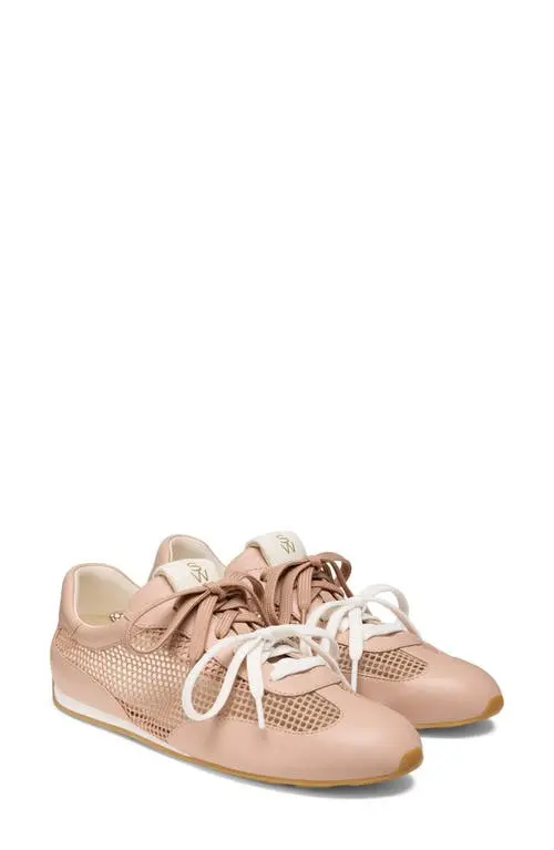 STUART WEITZMAN Bond Open-mesh Panel Lace-up Sneakers - Blushful/cream